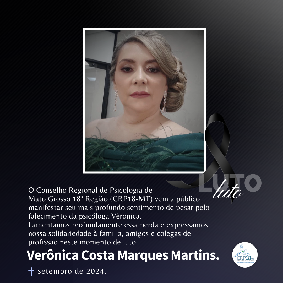 Nota de Pesar: Falecimento da Psicóloga Verônica Costa Marques Martins ...